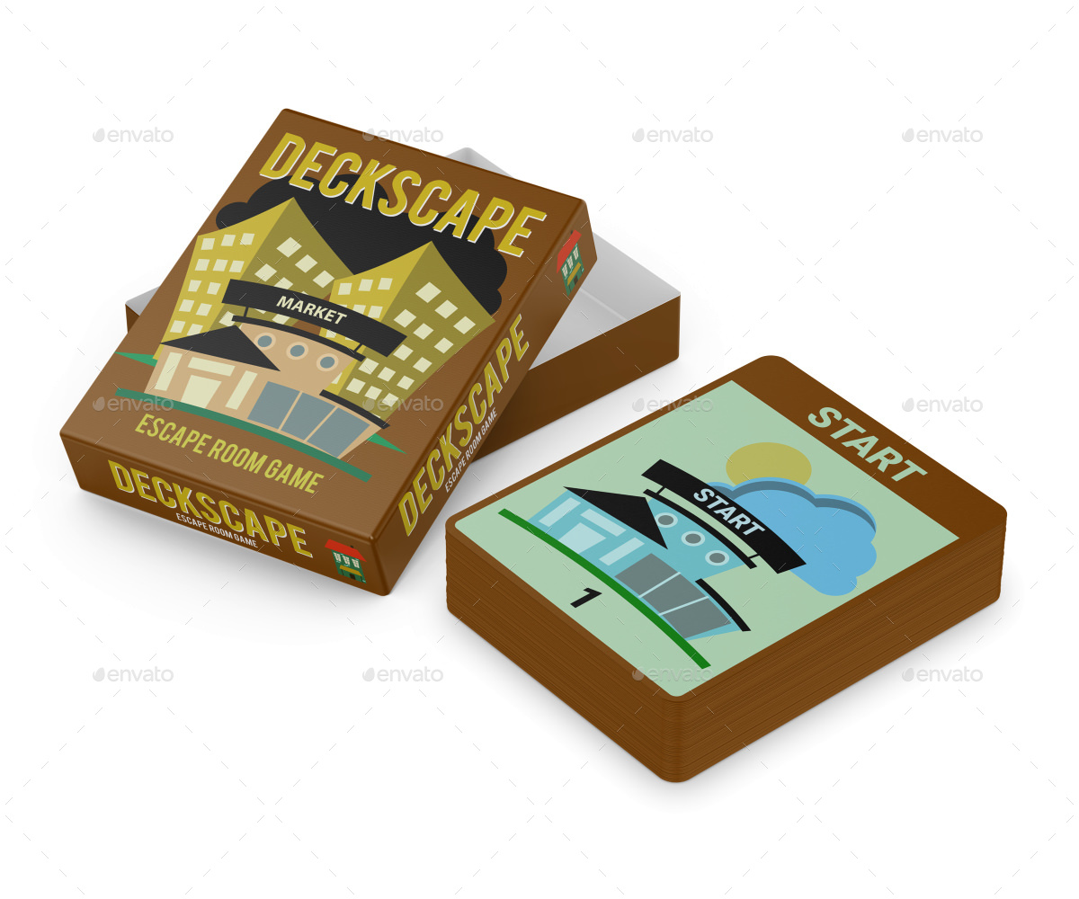 Escape Card Game Box Mockup, Graphics | GraphicRiver
